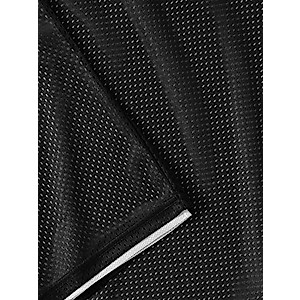 Mens Reversible Basketball Jersey Premium Moisture Wicking Mesh Tank Top (Large, 1ih05_Black)