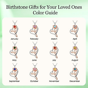 Wedding Necklace Ideas Gift for Her Birthday Gifts for Birthday Women Her Jewelry for Jewelry for Womens Gifts S925 Sterling Silver Diamond Rose Necklaces for Wife Valentines Day Christmas Wedding Necklaces(Silver-05-May-Emerald)