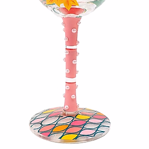 Enesco Designs by Lolita Glad You're My Mom Hand-Painted Artisan Wine Glass, 15 Ounce, Multicolor