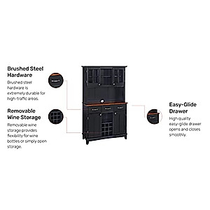 homestyles Server sideboards-buffets-credenzas, Hutch, Black