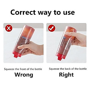 Jilukibo 4 Hole Jam Squeeze Bottle with Cap Lids, 300ml Large Capacity Leak Proof Condiment Squeeze Sauce Bottles for Salad Dressing, Ketchup, Mayonnaise, Olive Oil (2 Pack)