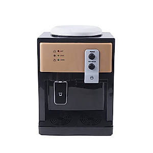 Top Loading Countertop Water Cooler Dispenser with Hot Cold and Room Temperature Water, Countertop Hot and Cold Water Cooler Dispenser for Home Office Use 110V (Black)