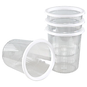 Morcte 4-Pack Acrylic Clear Round Wastebasket, 2.6 Gallon Plastic Small Trash Can for Bathroom, Home, Office