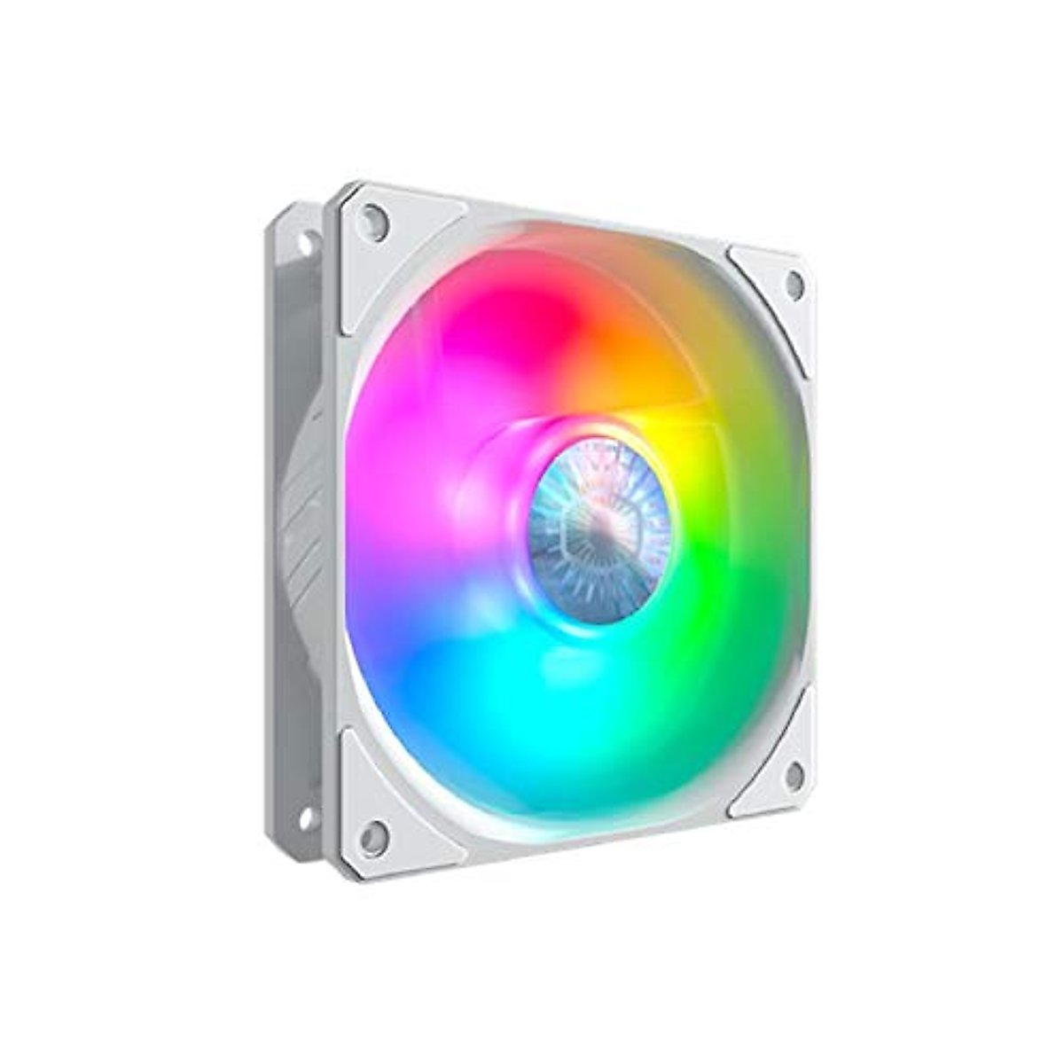 Cooler Master SickleFlow 120 ARGB Fan (White Edition) - 120mm Square Frame Fan, Air Balance Curve Blade Design, PWM Control for Computer Case & Liquid Radiator (SickleFlow 120 ARGB, White)