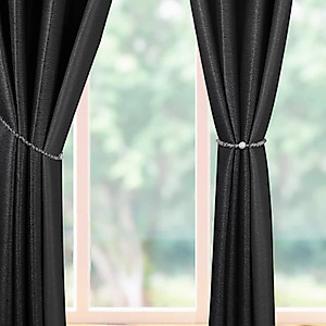 SUQ I OME 2 Pack of Crystal Beaded Curtain tiebacks Magnetic Curtain Tiebacks Holdbacks Curtain Clips Curatin Holder Blingbling Curtain Holdbacks for Drapes (40cm)