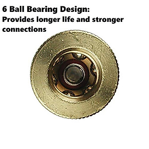 Primefit M1406-5 3-Way Hex Style Air Manifold with Industrial 6-Ball Brass Couplers, 1/4"