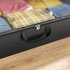 ClosetMaid 20504 Foldable Underbed Storage Bag with Handles, Zipper Closure and Clear Window for Sweaters, Shoes, Blankets with Charcoal Black Finish