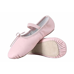 Linodes Genuine Leather Ballet Shoes/Ballet Slippers/Dance Shoes for Women and Girls-Pink-8M