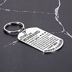 Valentines Day Gifts for Him Husband Gifts from Wife I Love You Keychain for Men Anniversary Engagement Christmas Wedding Birthday Gifts for Hubby Fiance Groom from Wifey Bride Fiancee Sentimental