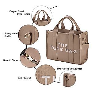 charlore The Leather Tote Bag For Women, Womens Tote Bags with zipper,Can shoulder/crossbody,Handbag (10 inch)