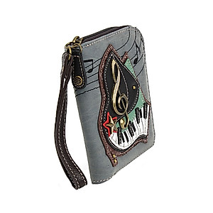 Chala Piano Zip-Around Wristlet Wallet, Music Lover Piano Player Teacher