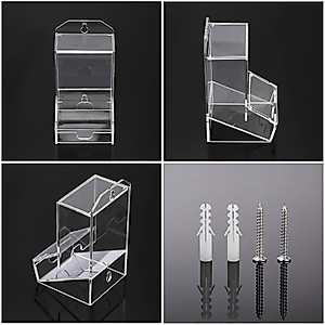 Hipiwe Clear Qtip Dispenser Wall Mount Acrylic Q Tip Holder Bathroom Cotton Ball Organizer Box with Lid Vanity Storage Canister Box for Cotton Swabs Dental Floss, 4"x 3.5"x 6.7"