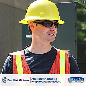 Smith & Wesson Elite Safety Glasses (21303), Smoke Lenses, Black Frame, Unisex Sunglasses for Men and Women