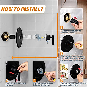 Replacement for Moen T2901BL Gibson Posi-Temp Shower Valve Trim Kit, Matte Black Shower Trim Kit