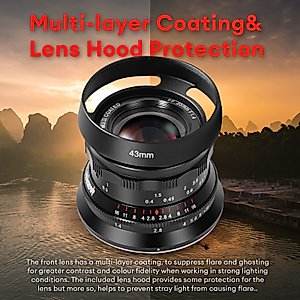 PERGEAR 35mm F1.4 Full-Frame Manual Focus Lens, Compatible with Sony E-Mount Cameras A7 A7II A7III A7R A7RII A7RIII A7RIV A7S A7SII A7SIII A9 A7C A6400 A6000 A6600 A6100 A6500 A6300 (Black)