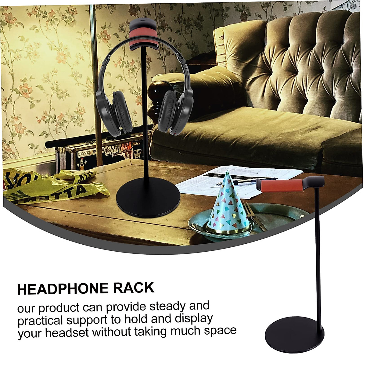 JEWEDECO Headphone Hanger Clothes Hanging Rack Stand Wireless headsets Over Ear Wireless Headphones Gaming Headphone Stand Wireless Over The Ear Headphones Headphone Display Stand Alloy
