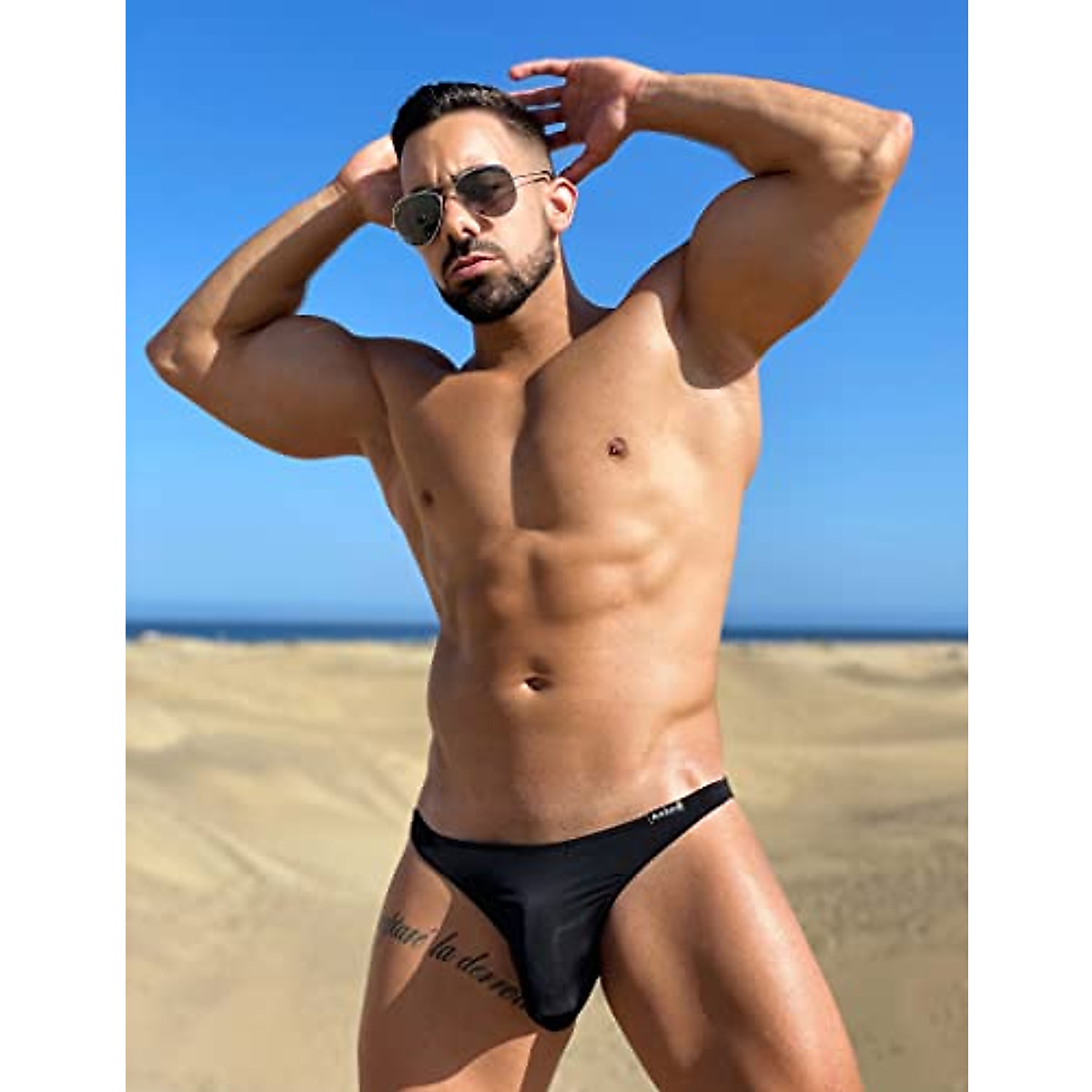 Avidlove Underwear Men's 4 Pack Classic Low Rise Stretchy Hip Briefs Bikini(Black-4 Pack,S)