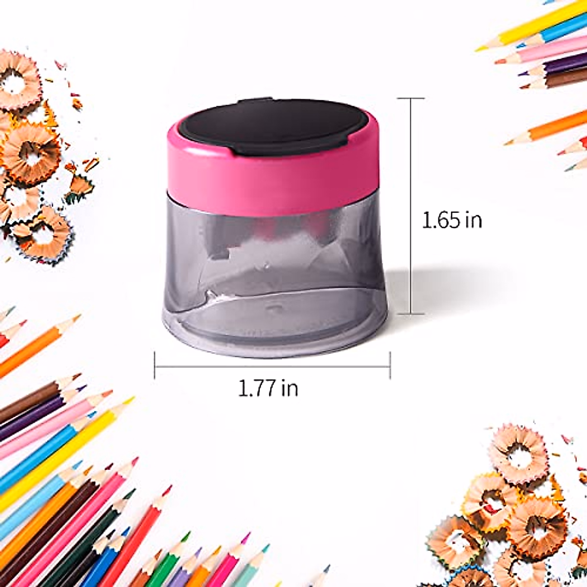 Pencil sharpeners, [12 Pack] Double Hole Coloured Pencil Sharpener with Container, Safety Sealed Blade Sharpener with Cover, Rubber and Sharpener Manual Sharpener for Kids School Stationery Multipack