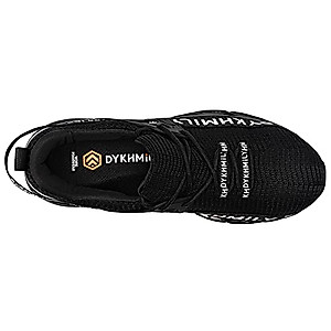 DYKHMATE Steel Toe Shoes for Men Women Lightweight Fashion Safety Sneakers Breathable Comfortable Safety Toe Slip On Tennis Shoes for Work (10.5, Black White)