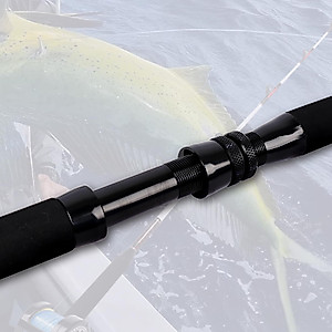 Fiblink Trolling Rod Saltwater Deep Dropper Big Game Rod Conventional Boat Roller Rod Carbon Fishing Pole (2 Pieces - 5'6" - 30-50lbs)