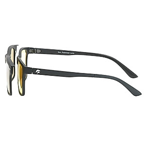 Eagle Eyes 2in1 Speed of Life Magnetic Eyewear Glasses - Polarized Sunglasses for Day and Anti-Reflective Yellow Night Driving Glasses (Classic, Day/Night)