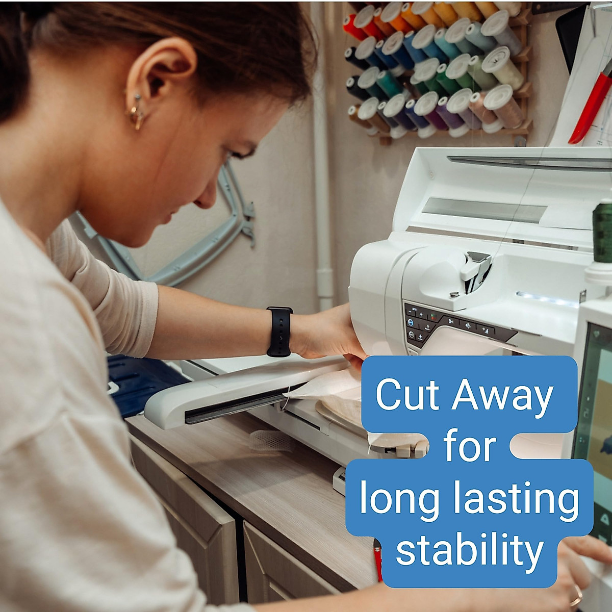 Cut Away Embroidery Stabilizer 12” x 50 Yard Roll – 2.5 Ounce Cutaway for Machine Embroidery