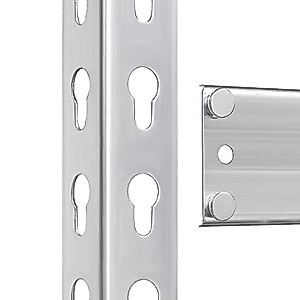 Topeakmart 2 PCS 5-Tier Utility Shelves, Metal Storage Shelves Garage Shelving Unit Adjustable Garage Storage Shelves Storage Racks Heavy Duty Shed Shelving- Silver, 27.5 x 12 x 60 Inch