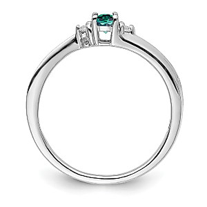 IceCarats 925 Sterling Silver Created Alexandrite Diamond Ring June Birthstone Jewelry Size 8