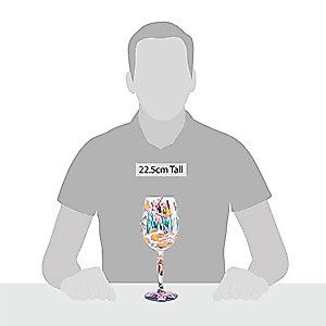 Enesco Designs by Lolita Dragonfly Magic Artisan Hand-Painted Wine Glass, 1 Count (Pack of 1), Multicolor