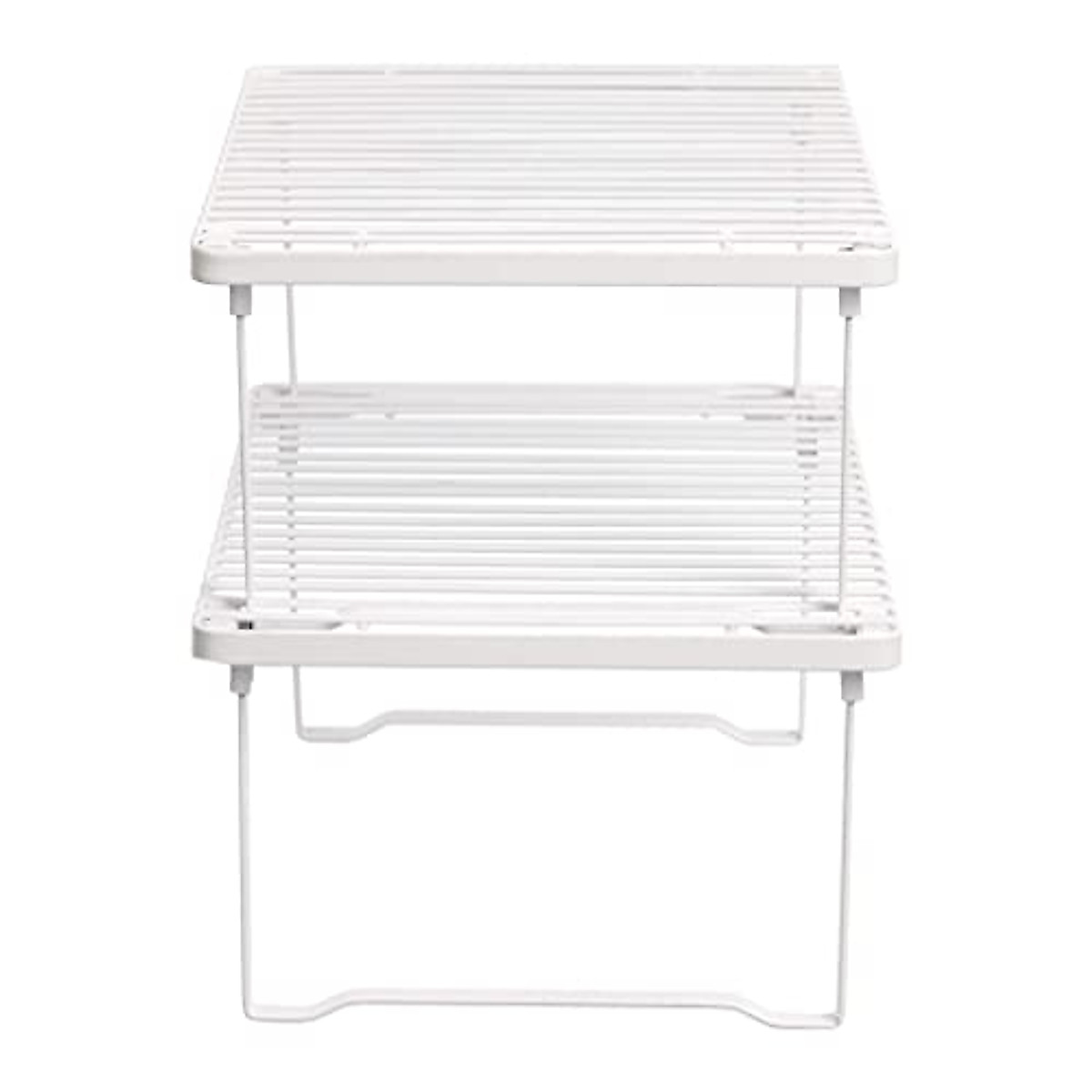 Amazon Basics Stackable Metal Kitchen Storage Shelves, Set of 2 - White