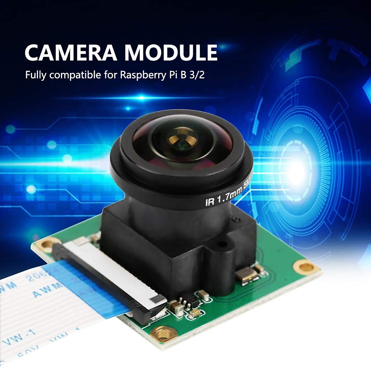 HD 4K Camera Module for with 5MP Camera&OV5647 Chip &175° Wide Angle Fisheye Lens,Video Webcam for B 3/2.