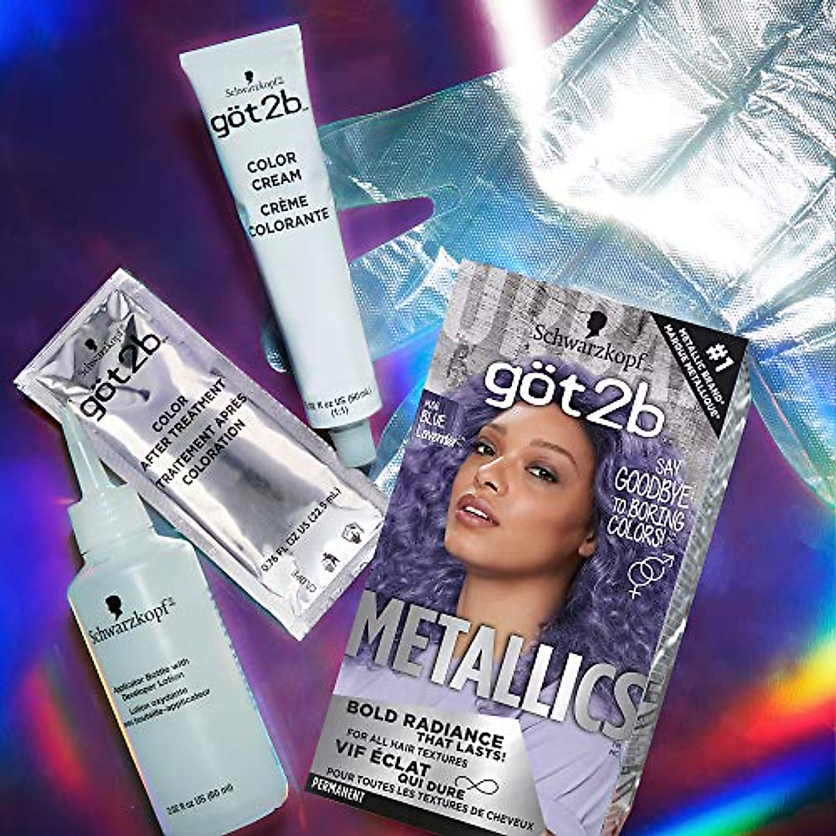 Got2b Metallics Permanent Hair Color, Blue Lavender