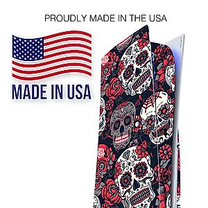 ITS A Skin Skins Compatible with Sony Playstation 5 Console Disc Edition - Protective Decal Overlay Stickers wrap Cover - Sugar Skulls Red Black Dia de Los