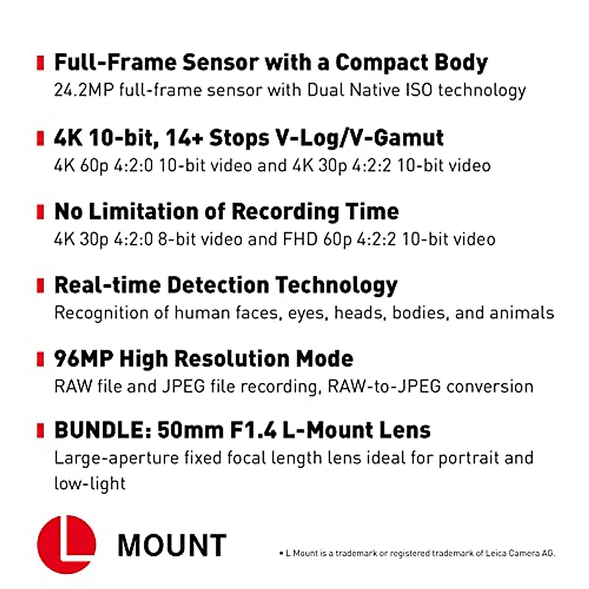 Panasonic LUMIX S5 Full Frame Mirrorless Camera (DC-S5BODY) and LUMIX S PRO 50mm F1.4 Lens (S-X50)