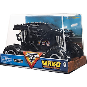 Monster Jam Official Max-D Monster Truck - Max-D Collector 1:24 Scale Die-Cast Vehicle - Chrome Rims and BKT Tread Tires for Use in All Playsets - Collectible for Fans & Birthday Parties