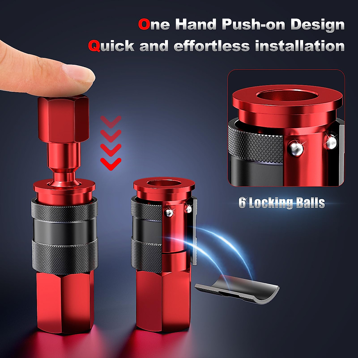 OHITOX Air Hose Fittings, 1/4 Inch NPT Quick Connect Air Coupler and Plug Kit, Air Fittings Industrial Type, Universal Air Compressor Adapter Air Tool Fitting Set - 14 Pieces