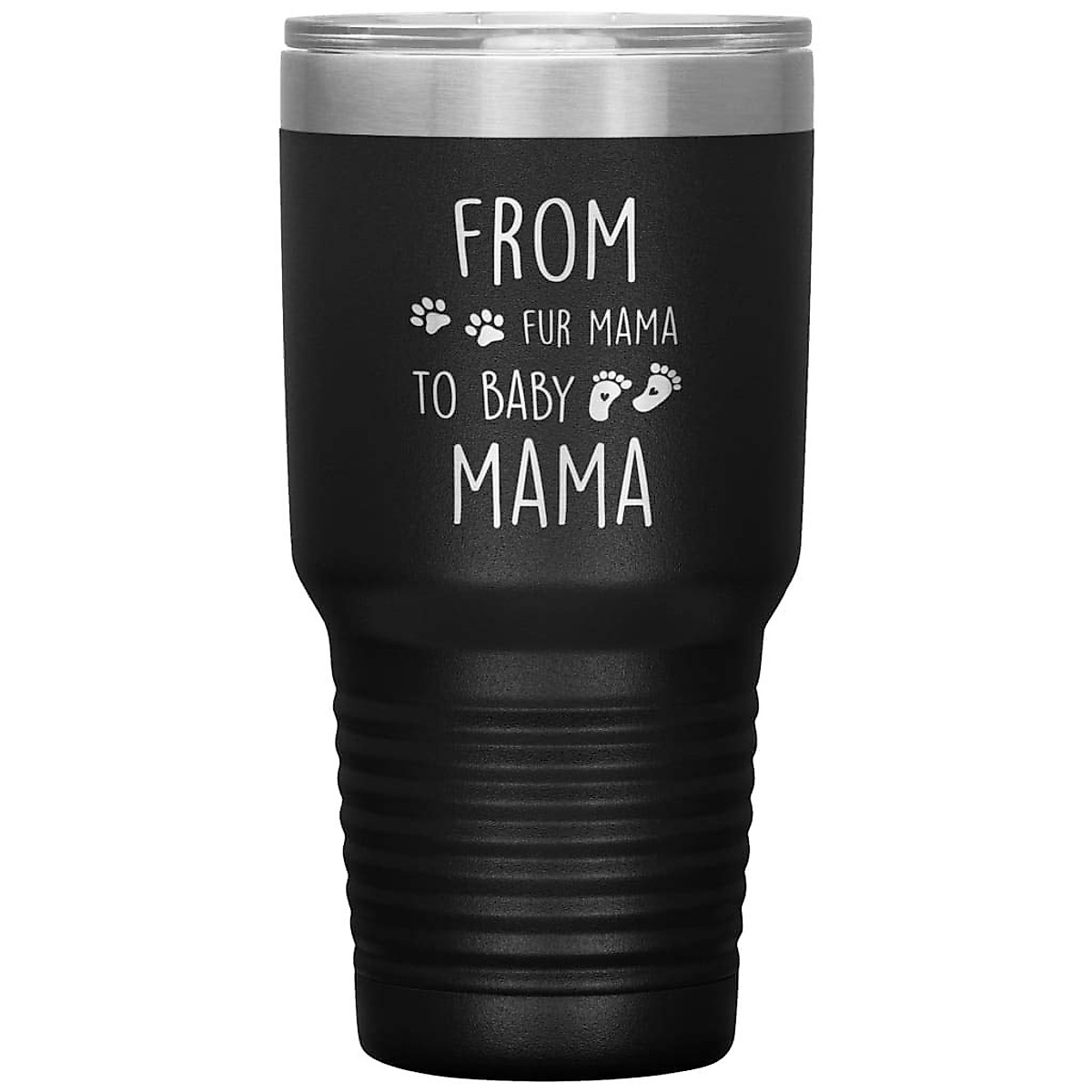 ODDITEES Cute Pregnancy Announcement For New Mom From Fur Mama To Baby Mama Laser Etched 30oz Stainless Steel Tumbler - Teal