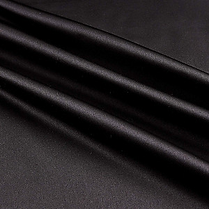 Stretch L'Amour Satin Black, Fabric by the Yard