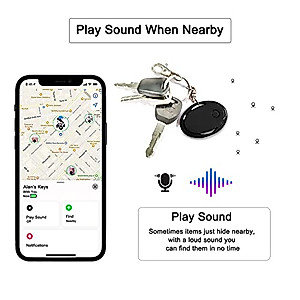 Keys Finder, Works with Apple Find My App (Only for iOS 15.1 Above), Bluetooth Tracker and Item Locator for Lost Keys, Bags, Wallets, Luggage (Black)
