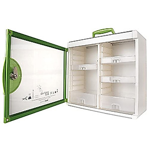 Glosen Locking Medicine Cabinet Wall Mounted and Portable Storage Container Big Capacity Green