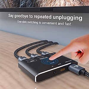 CABLEDECONN 3 Port HDMI 2.1 HDR 3In 1Out 8K Switcher with Remote Control Directional 8K@60Hz 4K@120Hz HDR 48Gbps 3D HDMI Video Converter Compatible with PS5 Xbox x HDMI TVs Monitors