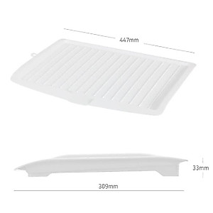 COELO Kitchen Utility Draining Board｜Light Weight, Space Efficient, Dishwashing Water Drainer, Drying Dish Rack Tray for Sink Kitchen Essential Accessory(White)