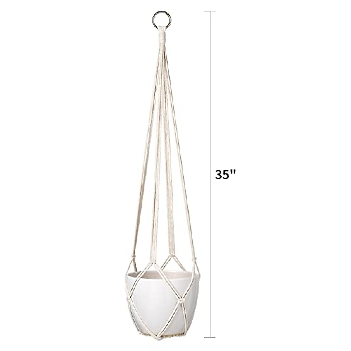 Dahey Macrame Plant Hanger Indoor Hanging Planter Basket Handmade Woven Cotton Rope Flower Pot Decorative Crochet Plant Holder Stand for Boho Home Decor No Tassels,35 Inch,Set of 2