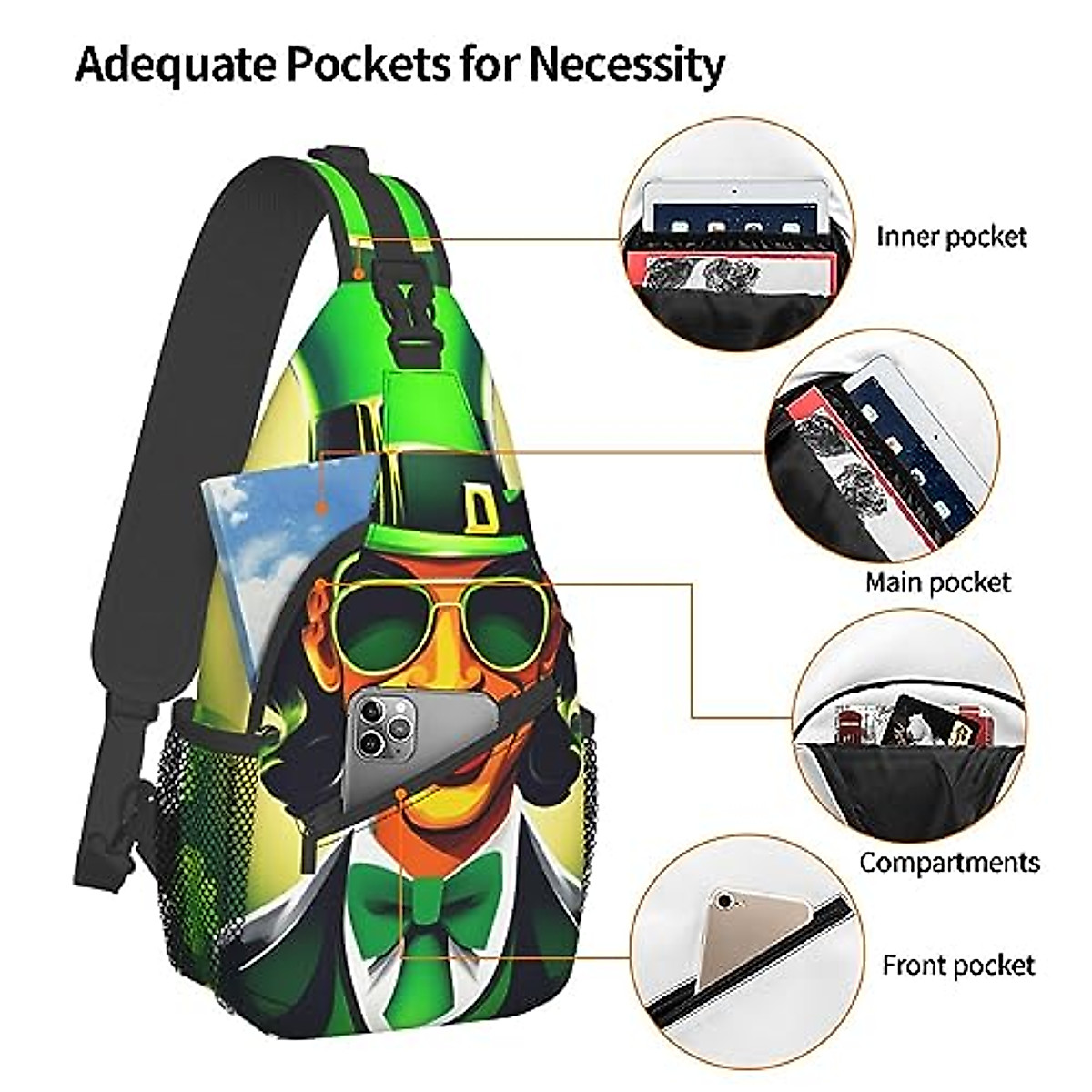 SSIMOO Happy St Patrick'S Day Functional Outdoor Travel Hiking Backpack-Perfect For Cycling, Leisure And Outdoor Adventures