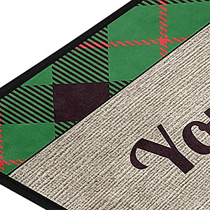 Sinestour Custom Buffalo Kitchen Rugs Non Slip Plaid Kitchen Mats Check Doormat Bathroom Runner Area Rug for Home Decor, Washable, 39 x 20 Inch