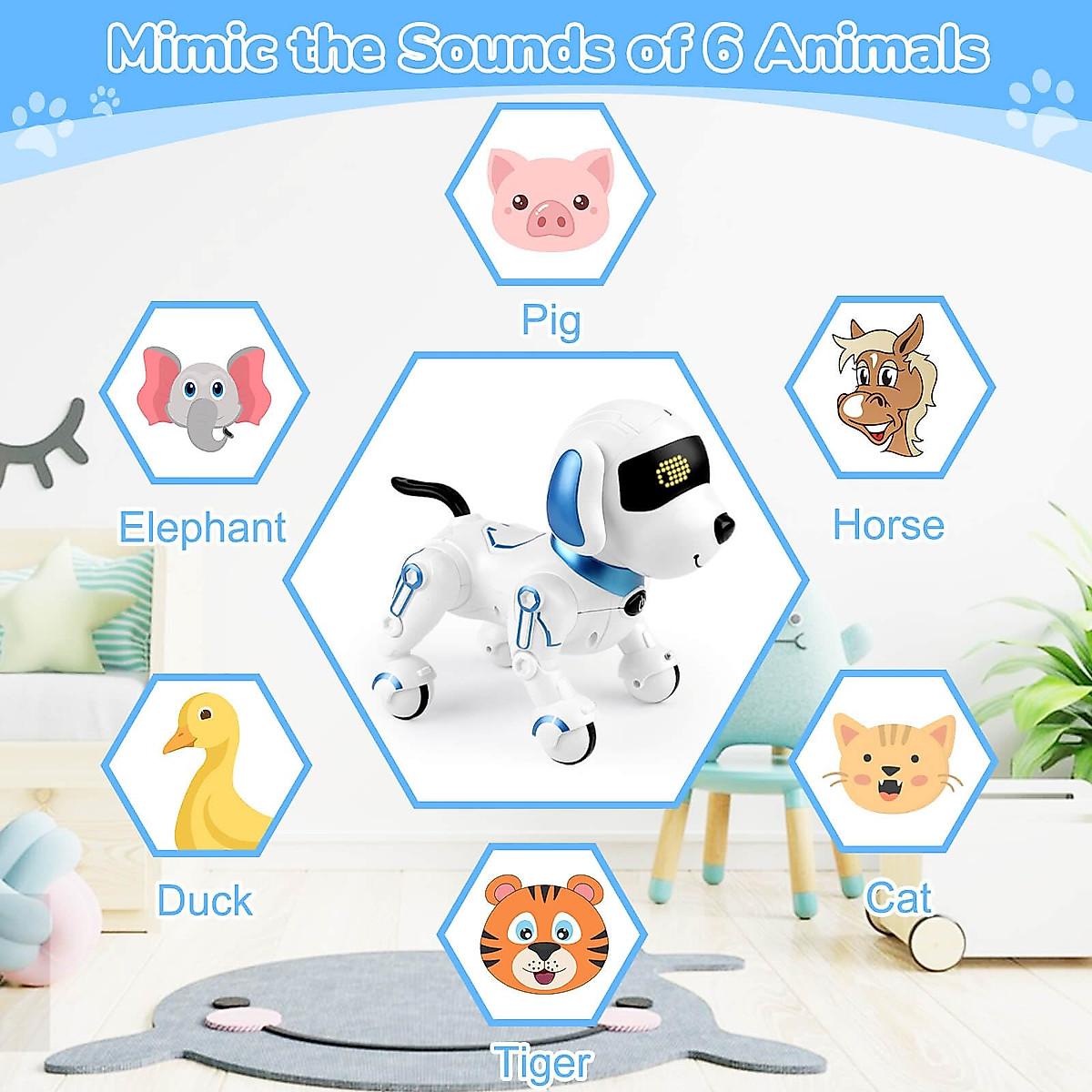 Britik Robot Dog Toys for Kids 8 9 10 11 12, Remote Control Dogs, Robot Dog for Kids 8-12, Pet Robotic, Electric Dog Toy, Robotic Dogs, Toys for 5 6 7 8 9 10 11 12 Years Old Boys Girls, Blue