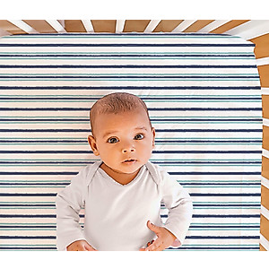 The Peanutshell Nautical & Striped Crib Sheets for Baby Boys or Girls | Unisex 2 Pack Set