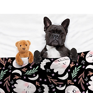 SUPERICH Halloween Ghosts Baby Blanket Gifts Super Soft Swaddle Newborn Cozy Baby Receiving Blanket Stroller Throw Blanket for Crib 40x30 XSmall for Puppy