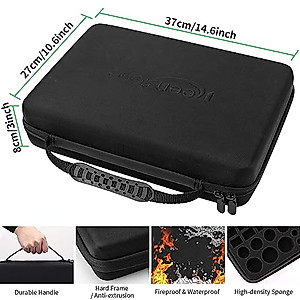 Keenstone Battery Organizer Storage Case, Fireproof Waterproof Explosionproof Battery Holder, Holds 199+ Batteries AA AAA C D 9V 18650, Battery Storage Box with Tester (Batteries Not Included)