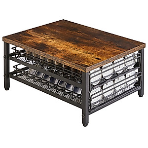 IBUYKE 2-Tier Coffee Pod Drawer Holder for Nespresso, Capsule Pods Storage Organizer, Compact Under Coffee Pot Storage Drawer, Slim Home Kitchen Counter Organizer TCJ102H, Rustic Brown